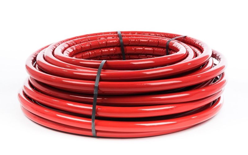 Metallverbundrohr 26x3 ROT, 20 mm vorisoliert 100% GEG, 50m Rolle ...